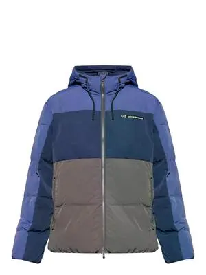 Emporio Armani Hooded Colour-block Jacket - Blue