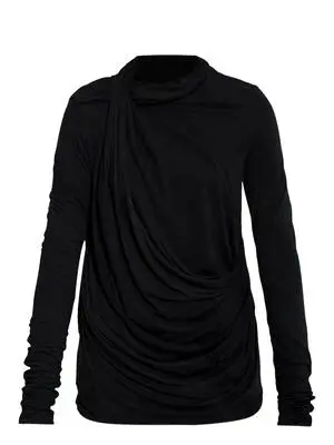 ENTIRE STUDIOS Long-sleeve Draped Top - Black