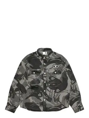 AAPE BY *A BATHING APE® Moonface Camouflage Patch Shirt - Black