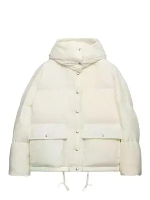 Prada Hooded Patch-pocket Down Jacket - White