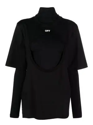 Off-White Double-layer Cotton T-shirt - Black