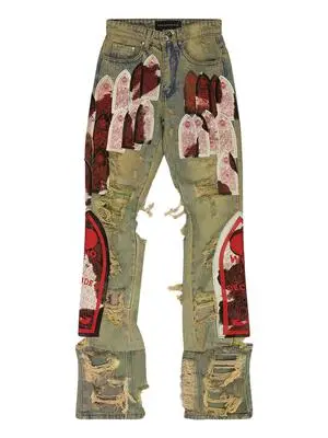 WHO DECIDES WAR BY EV BRAVADO Distressed Jeans - Blue
