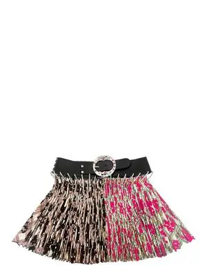 CHOPOVA LOWENA Pixel Party Pleated Mini Skirt - Black