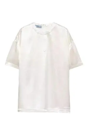 Prada Triangle-logo Short-sleeved Top - White