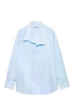 Prada Button Triangle-logo Shirt - Blue