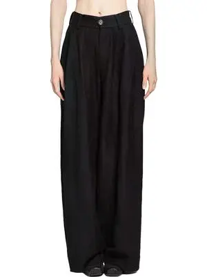 UMA WANG Curved-leg Trousers - Black