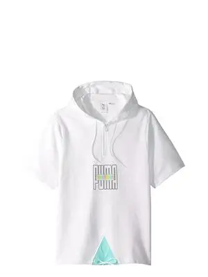 PUMA Short Sleeve Hoodie - White
