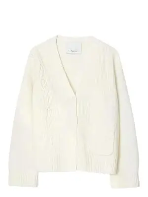 3.1 Phillip Lim Cable-knit V-neck Cardigan - Neutrals
