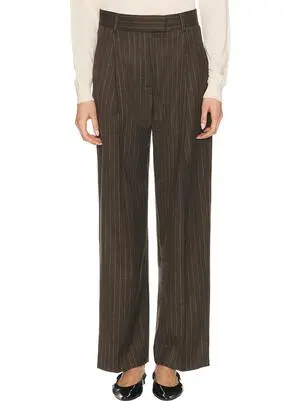 Renggli Pinstripe Trouser - Mocha & Saffron