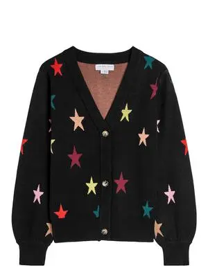 NEVER FULLY DRESSED Star Knit Cardigan - Black