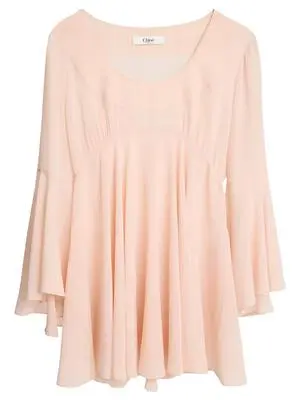 Chloé Silk Georgette Flare-sleeve Mini Dress - Delicate Pink