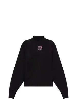 Palm Angels Logo-detail Mock-neck Sweatshirt - Black