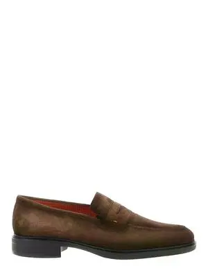 Santoni Shaded Suede Loafers Brown