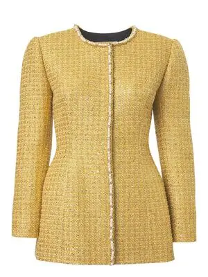Carolina Herrera Embellished Tweed Jacket - Gold