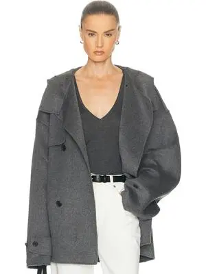 JW Anderson Oversized Pea Coat - Charcoal Melange