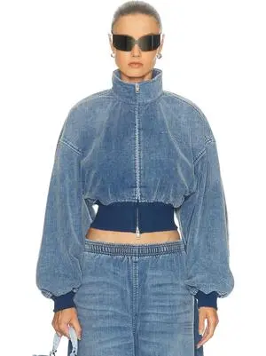 Alexander Wang Funnel Neck Jacket - Washed Light Blue