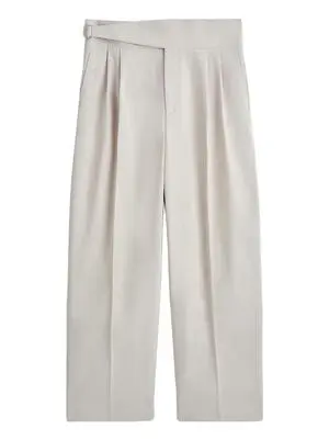Cos Belt-detail Pleated Wide-leg Trousers - Light Beige
