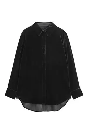 Cos Velvet Relaxed-fit Shirt - Black
