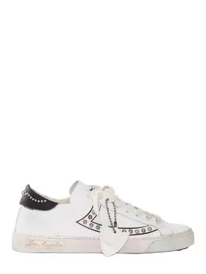 HTC LOS ANGELES Studded Leather Sneakers - White