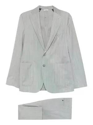 MANUEL RITZ Pinstripe Suit - Grey