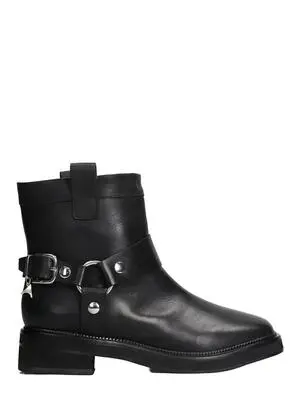 ANDREA CARRANO Buckle Strap Boots - Black