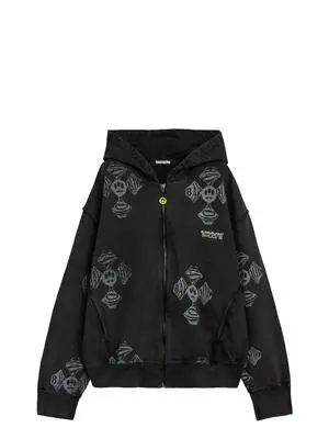 BARROW Graphic Print Hoodie - Black