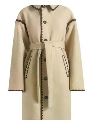 MANIÈRE DE VOIR Elora Whipstitch-Trim Longline Coat