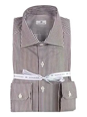 SONRISA Striped Shirt - Brown