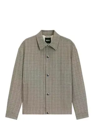 BOSS Craig Checked-pattern Buttoned Jacket