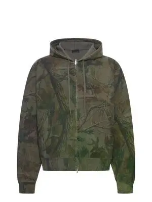 Balenciaga Zipped Camouflage Hoodie - Green