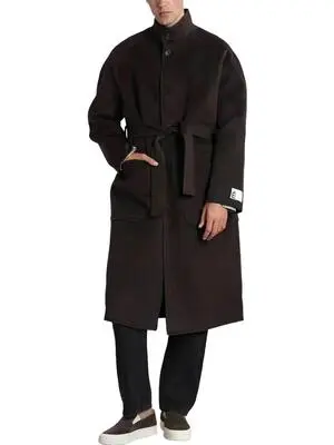 ÉTUDES STUDIO Belted Single-breasted Coat - Brown