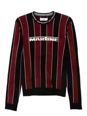 Martine Rose Striped Logo-print Sweater - Black