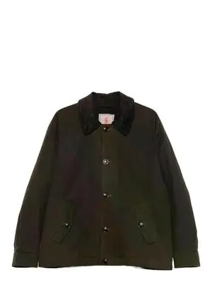 BARACUTA Corduroy-collar Jacket - Brown