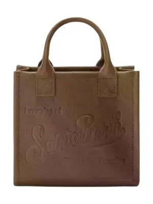 MC2 SAINT BARTH Embossed-logo Mini Tote Bag - Brown
