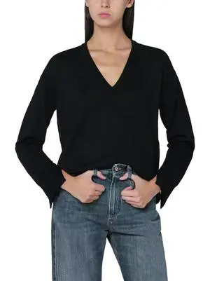 ROBERTO COLLINA V-Neck Cuffed Pullover