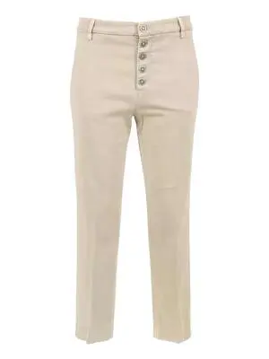 DONDUP Button-front Straight Trousers - Neutrals