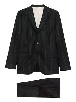 Eleventy Striped Blazer - Black