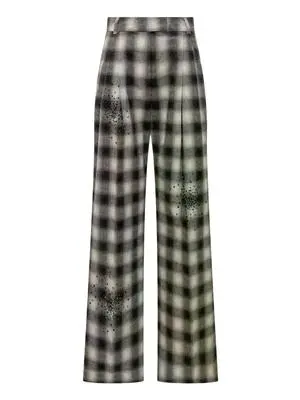 DES_PHEMMES Plaid Embellished Trousers - Black