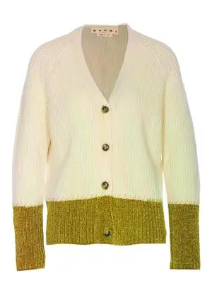 Marni Ribbed Button Cardigan - Neutrals