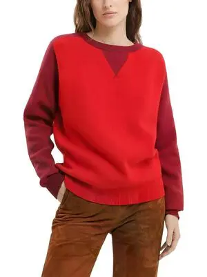 1989 STUDIO Round-neck Panelled Sweater - Red