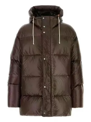 JIL SANDER Hooded Down Jacket - Brown
