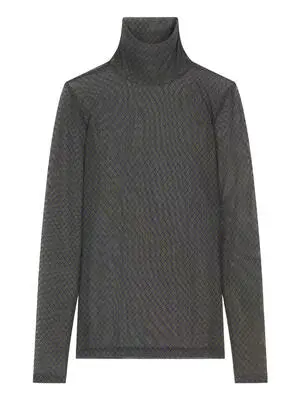 Dries Van Noten Printed Turtleneck Top - Blue