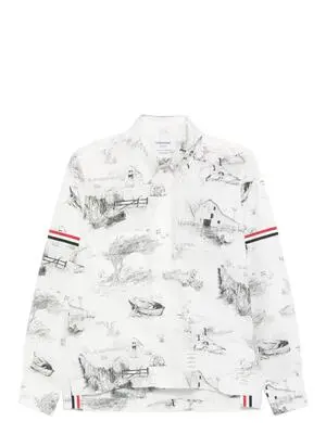 Thom Browne Scenic Toile-print Cotton Shirt - White