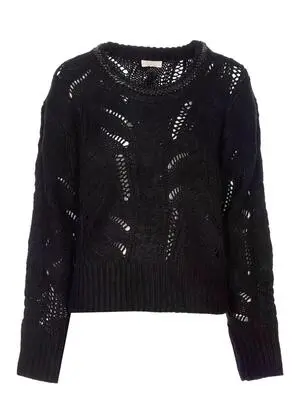 Liu Jo Knitted Sweater With Chain Embellishments - Black