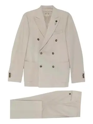 LARDINI Double-breasted Suit - Neutrals