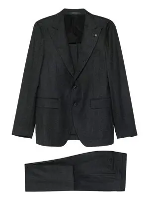 Tagliatore Herringbone Two-piece Suit - Black