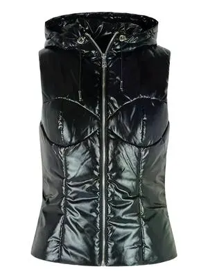 Coperni Drawstring Hood Zip Vest - Black