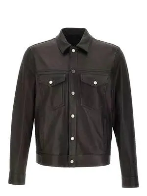 TAGLIATORE Leather Shirt Jacket
