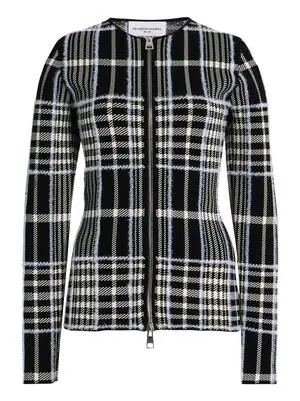 BRANDON MAXWELL Plaid-Jacquard Cardigan