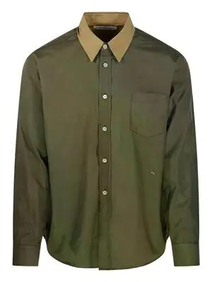 Our Legacy Contrast-collar Shirt - Green